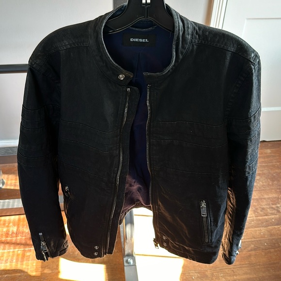 Diesel | Jackets & Coats | Diesel Waxed Denim Motorcycle Jacket | Poshmark